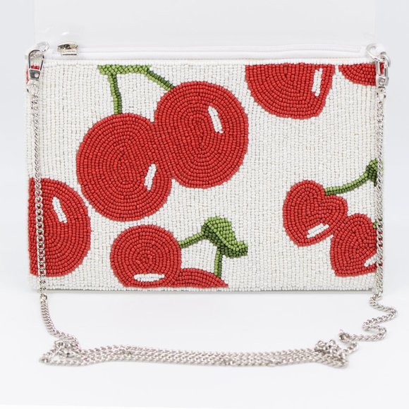 Bags | Handmade India Seedbead Red Cherry Pouch Bag With Chain Strap ...